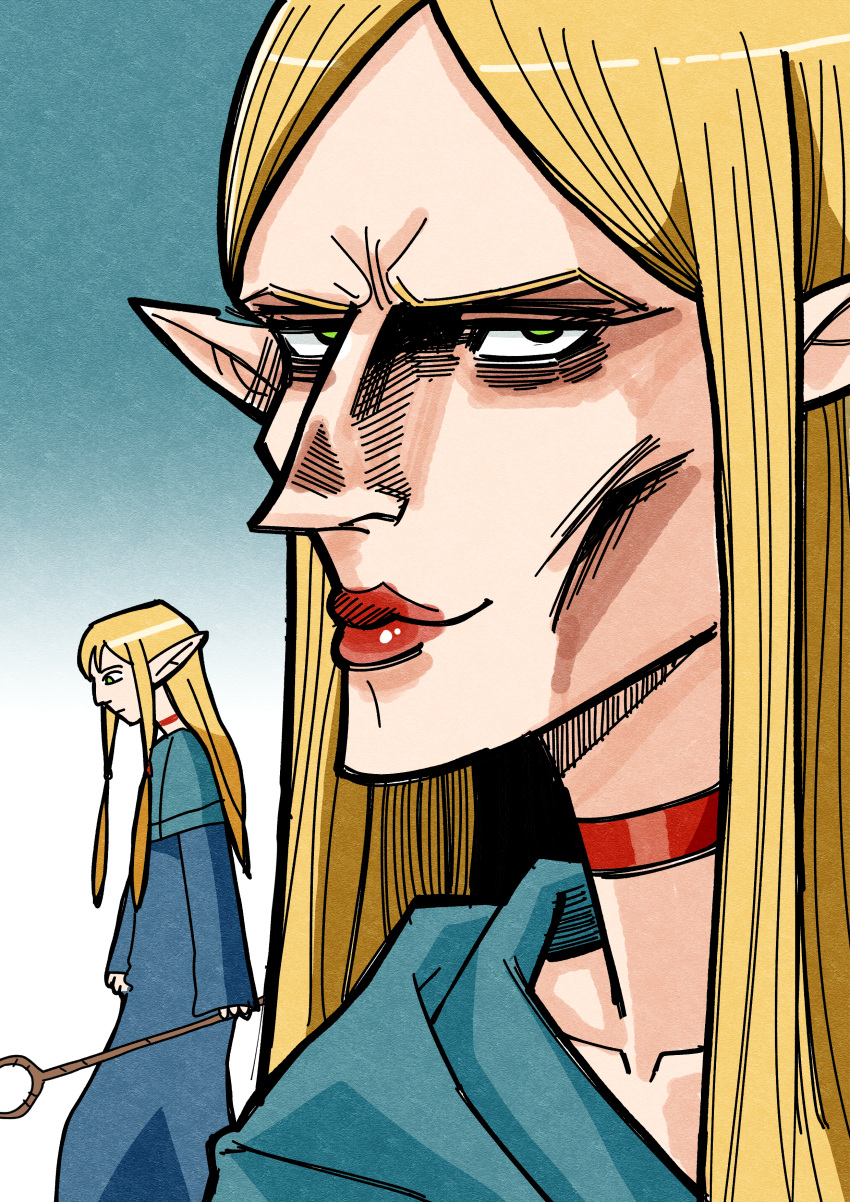 Safebooru - 1girl absurdres alternate art style blonde hair blue capelet blue robe capelet ...