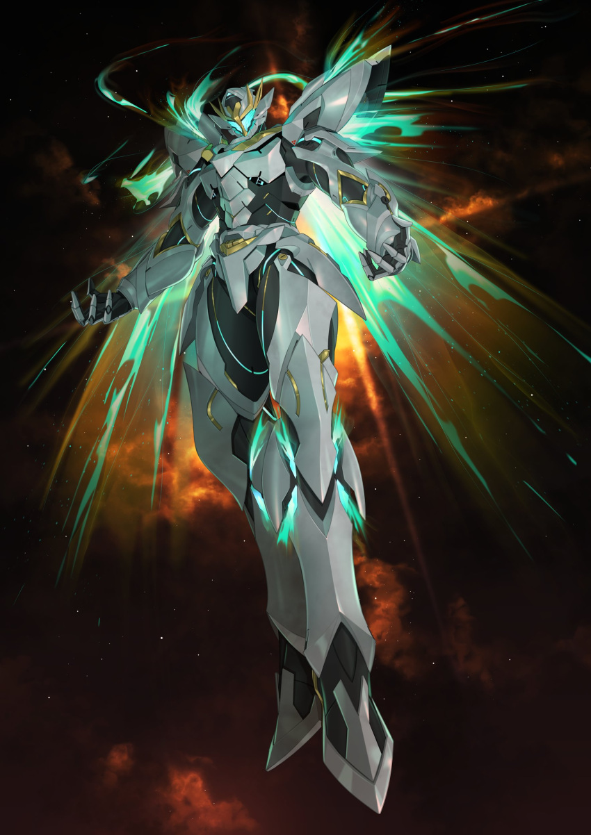 Safebooru - absurdres armor energy wings full body glowing highres ...