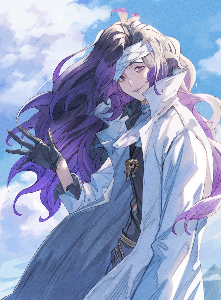 Safebooru - 1boy ayacho bandaged head bandaged neck bandages black ...