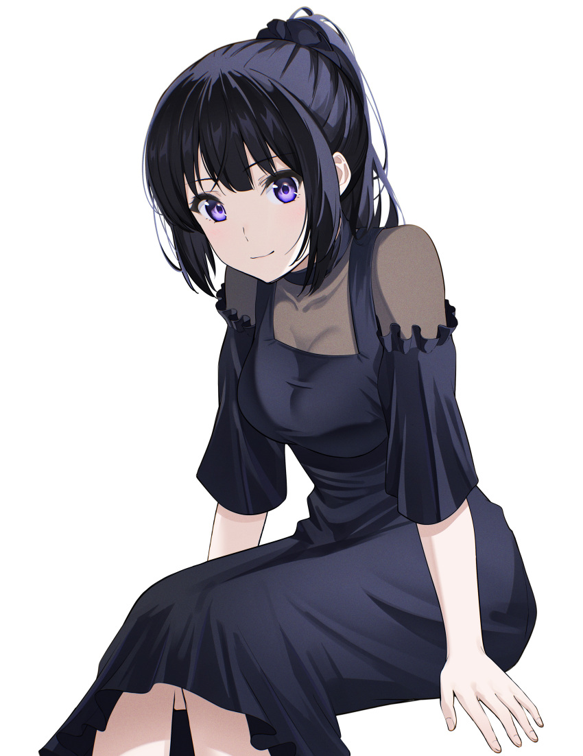Safebooru - 1girl absurdres akane (tgixb) black dress black hair breasts dress hibike! euphonium ...