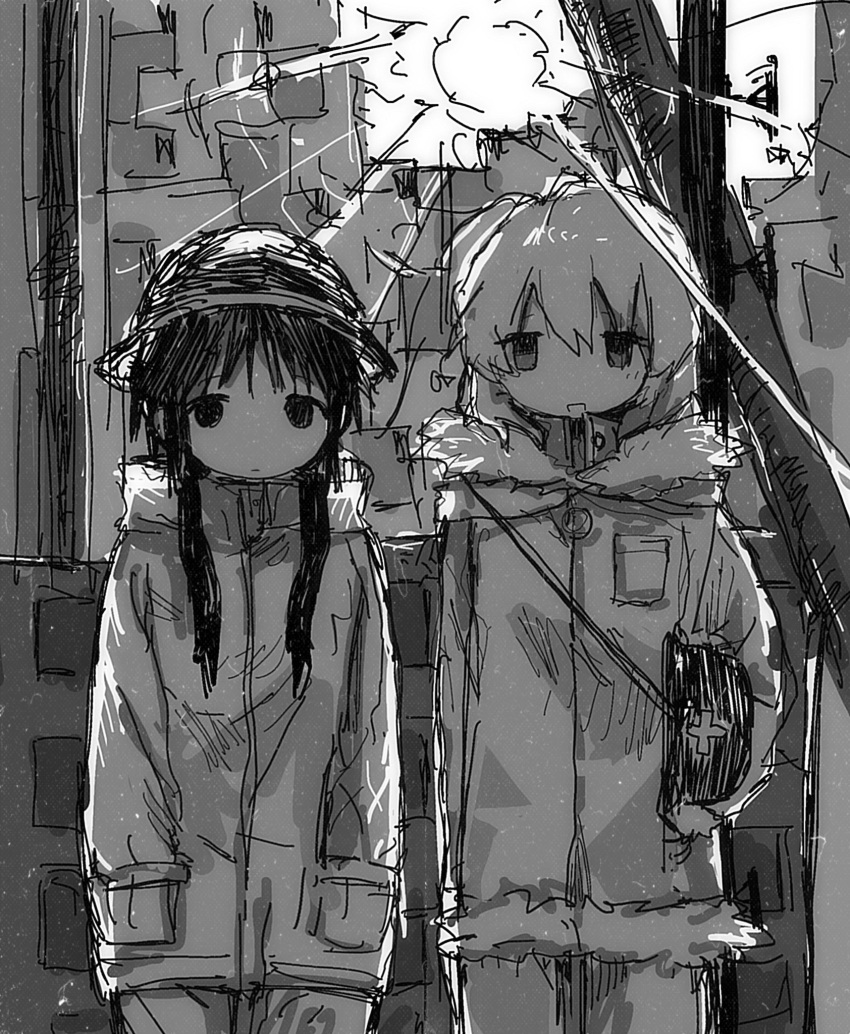 Safebooru - 2girls brodie helmet chan8016 chito (shoujo shuumatsu ...