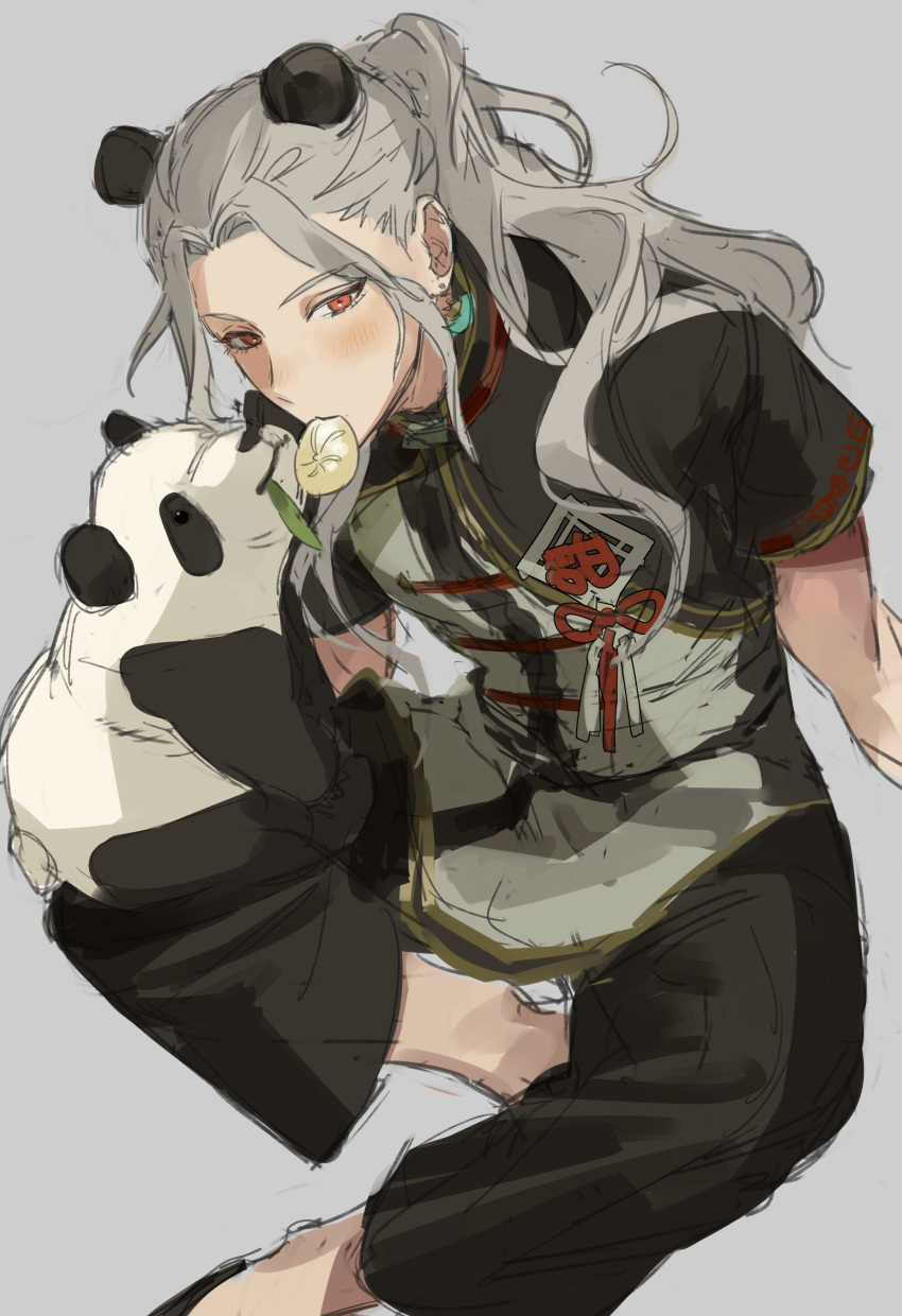 Safebooru - 1boy absurdres animal animal ears animal on leg bishounen ...