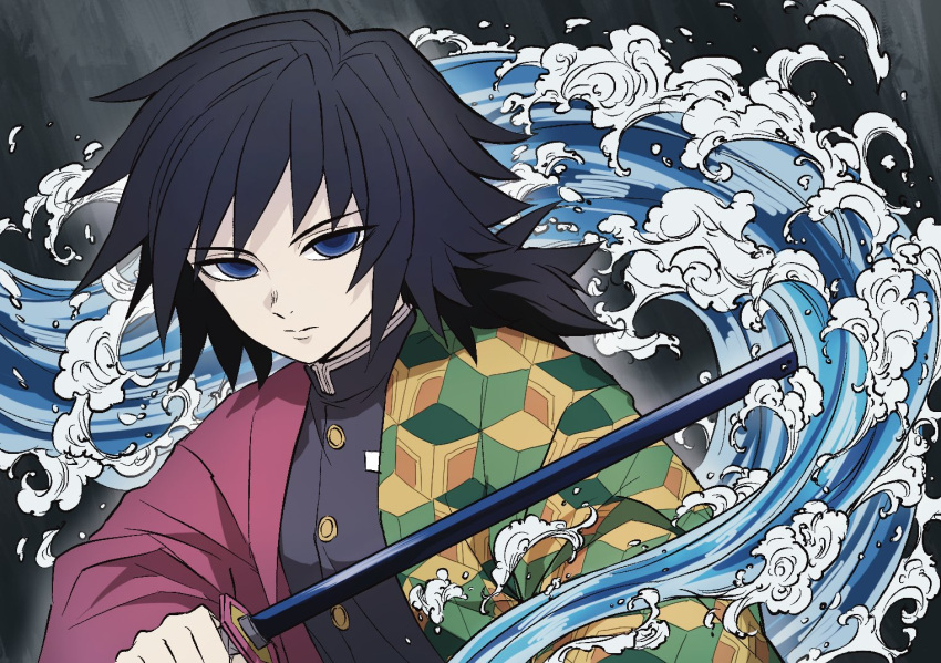 Safebooru - 1boy akari-chan (e) closed mouth holding holding sword ...