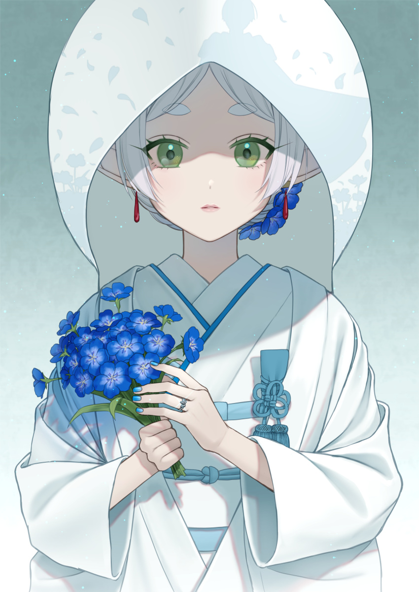 Safebooru - 1girl absurdres alternate costume anko kinako earrings elf ...