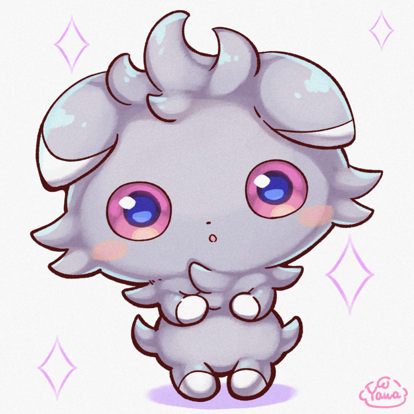 Safebooru - artist logo espurr grey background grey fur highres looking ...