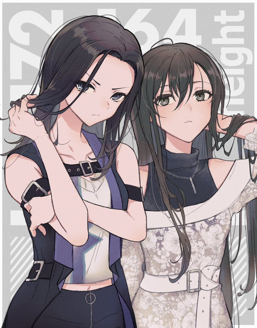 Safebooru - 2girls adjusting hair arm belt bad id bad twitter id bang dream! bare shoulders belt ...