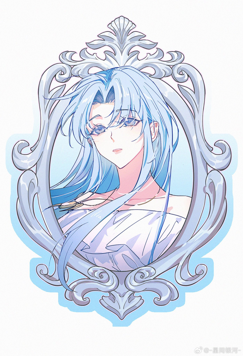 Safebooru - 1girl ancient ys vanished blue eyes blue hair curtained ...