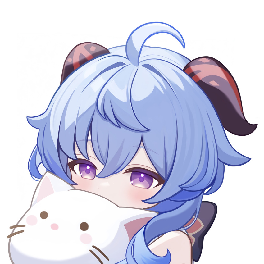 Safebooru - 1girl :o absurdres ahoge animal hug back bow black bow blue ...