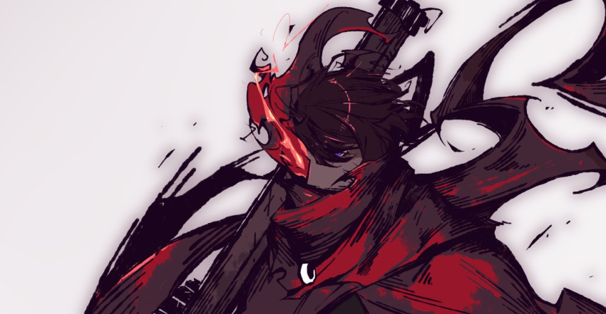 Safebooru - brown hair coat dark skin fell bullet (e.g.o) gun ...