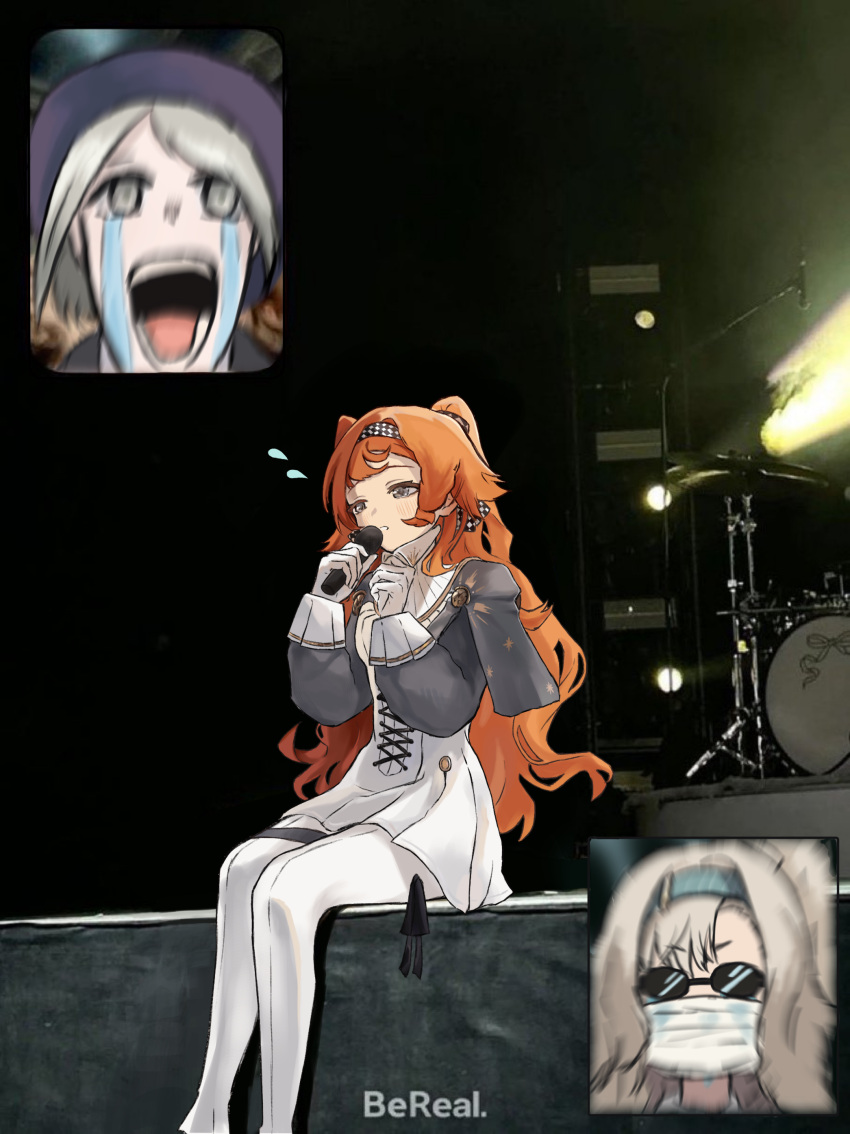 Safebooru - 3girls :o absurdres blue hairband blue hat blush checkered ...