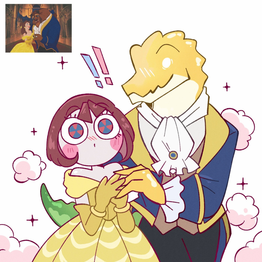 Safebooru - 2boys 2girls artist request beast (disney) beast (disney ...