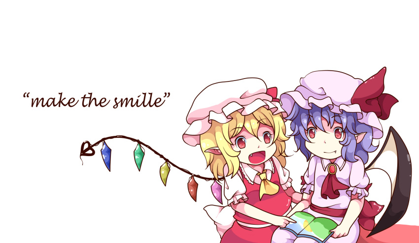 Safebooru 2girls Ascot Bat Wings Blonde Hair Blue Hair Book Chibi Elf 6929