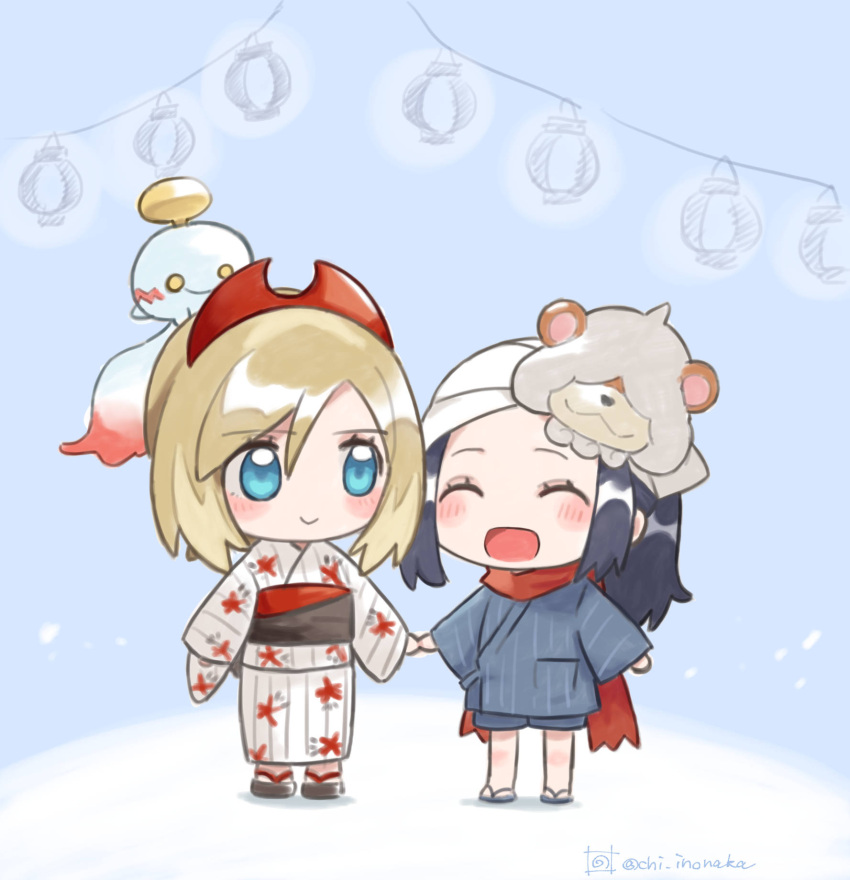 Safebooru - 2girls :d akari (pokemon) alternate costume aqua eyes black ...