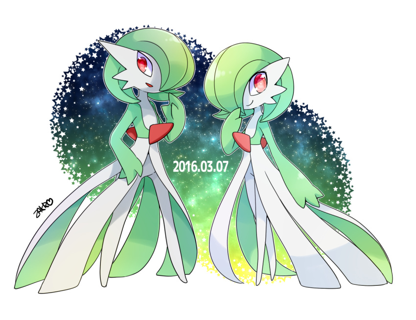 Safebooru - artist name bob cut colored skin dated dress gardevoir ...