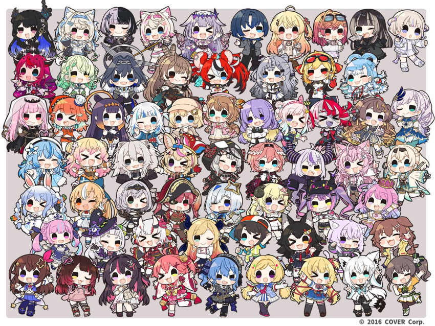 Safebooru - 6+girls :d absolutely everyone airani iofifteen akai haato ...