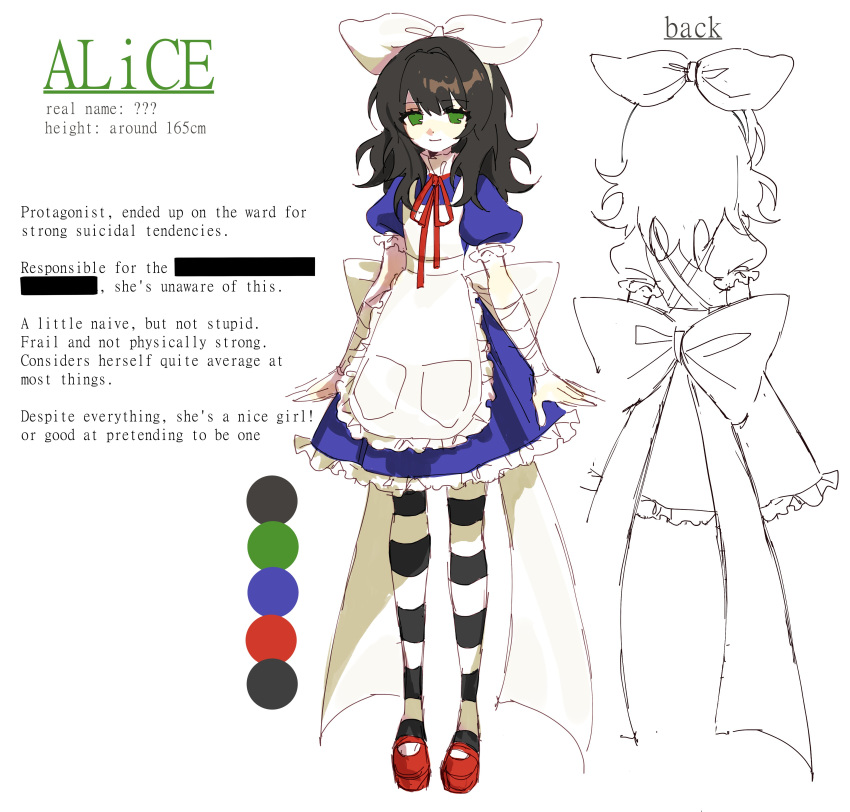 Safebooru - 1girl absurdres alice (alice in wonderland) alice in wonderland apron back bow black ...