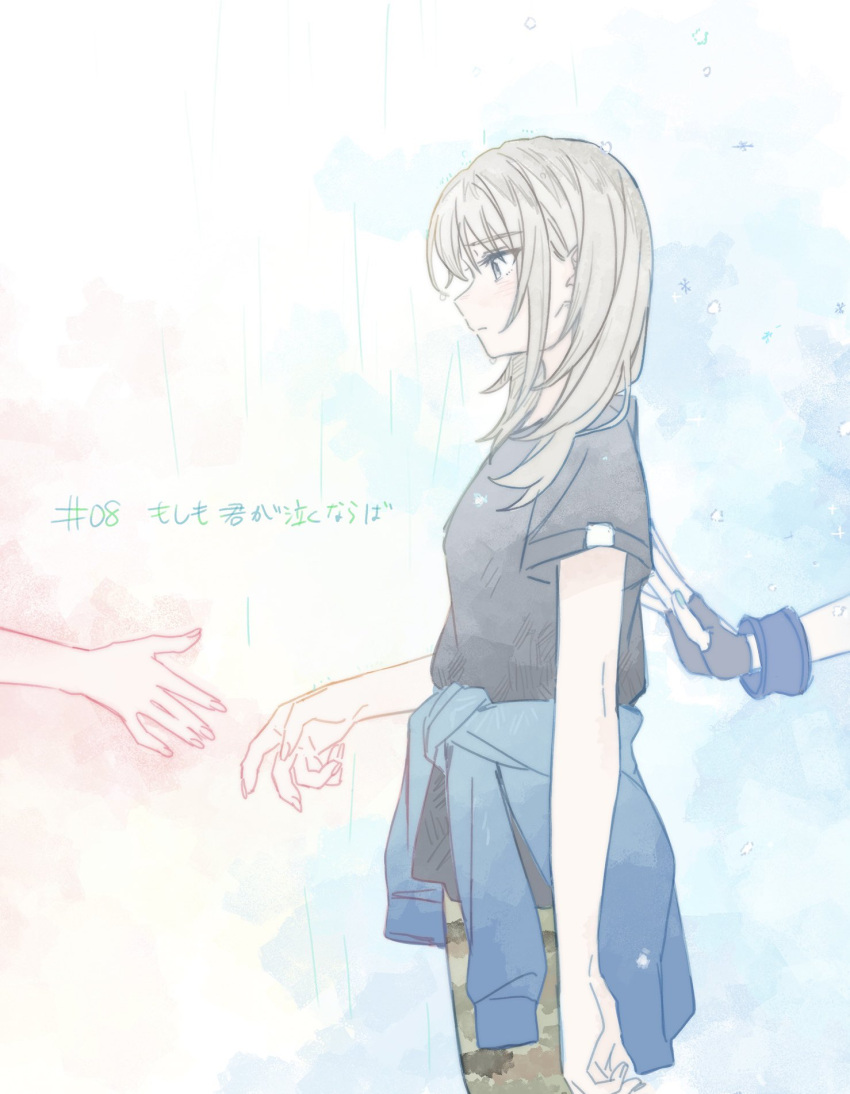 Safebooru - 1girl arm at side black shirt breasts camouflage camouflage ...