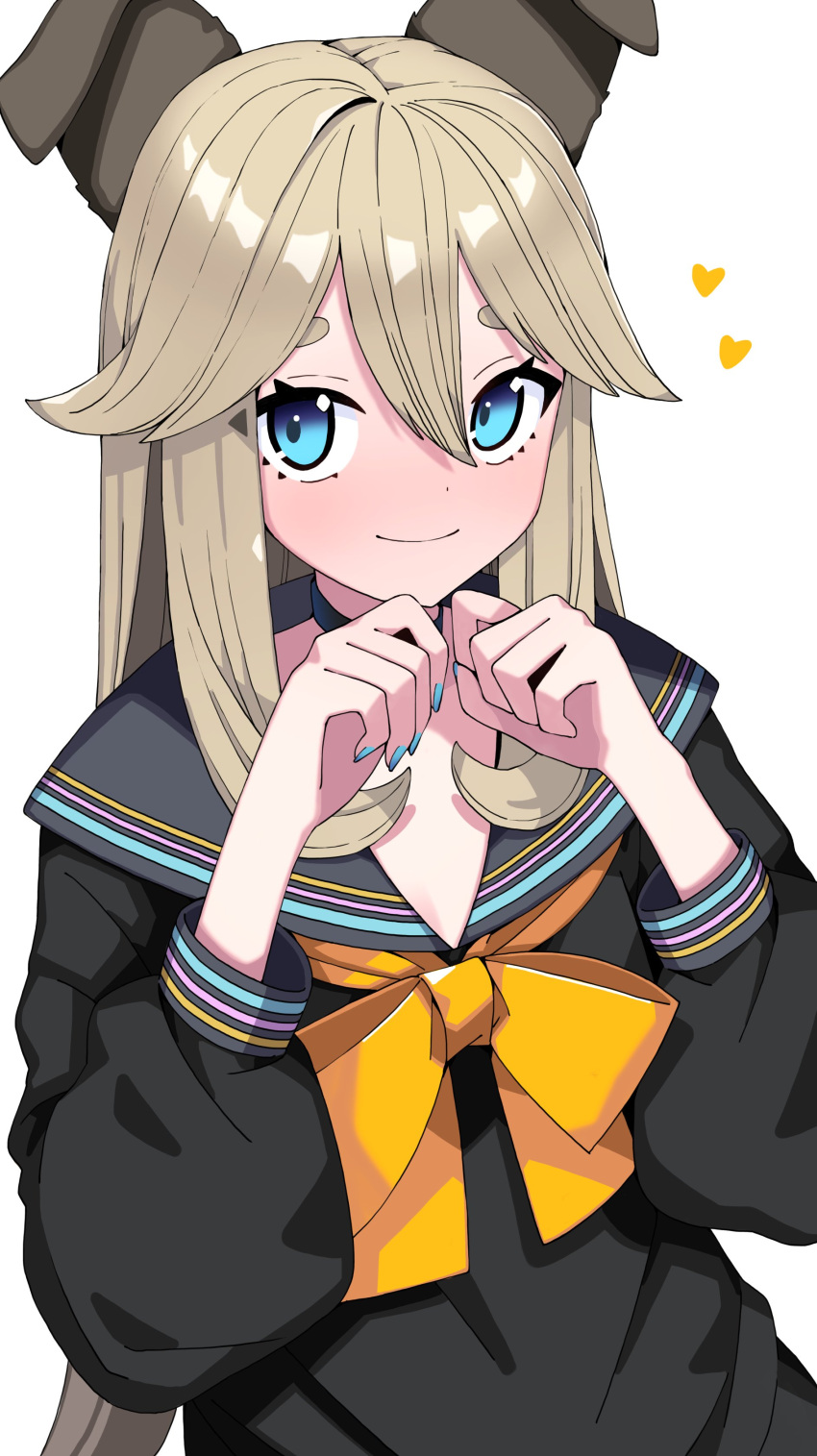 Safebooru - 1girl absurdres animal ears black choker black sailor collar black serafuku blue ...