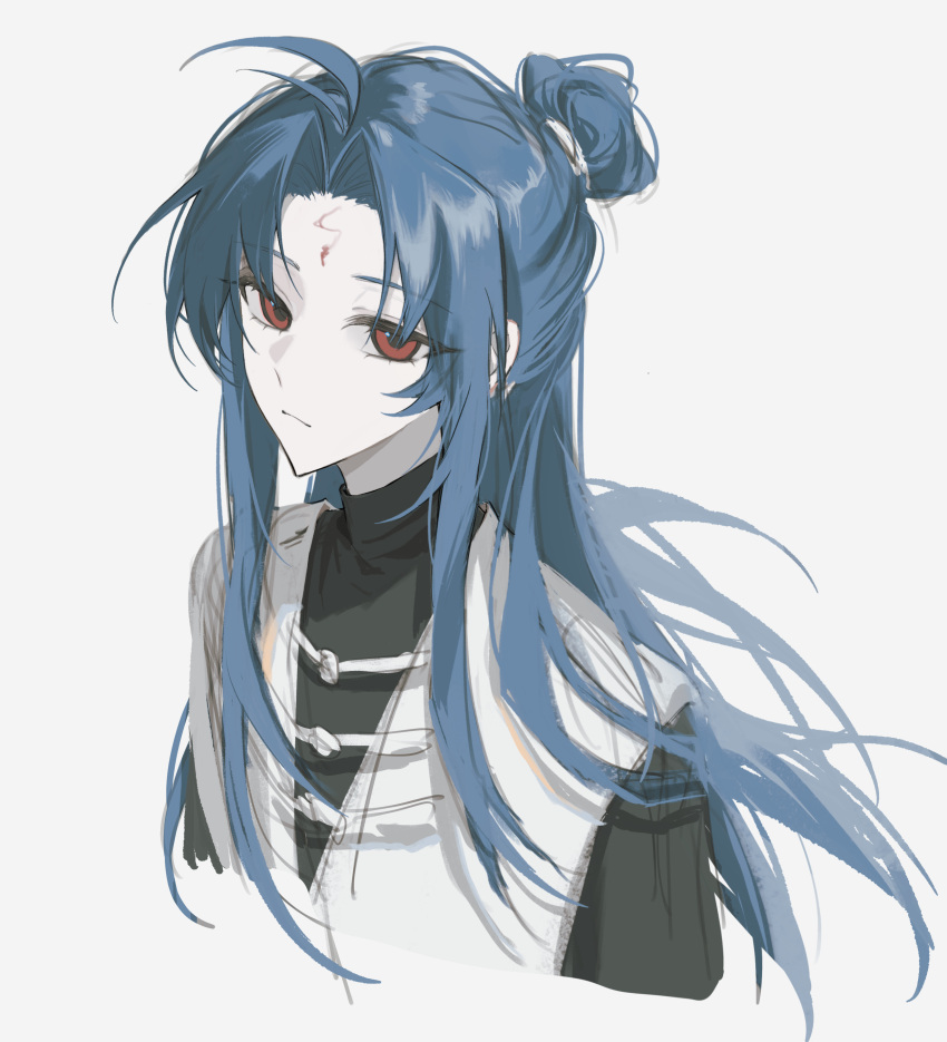 Safebooru - 1boy absurdres antenna hair bishounen black sweater blue ...