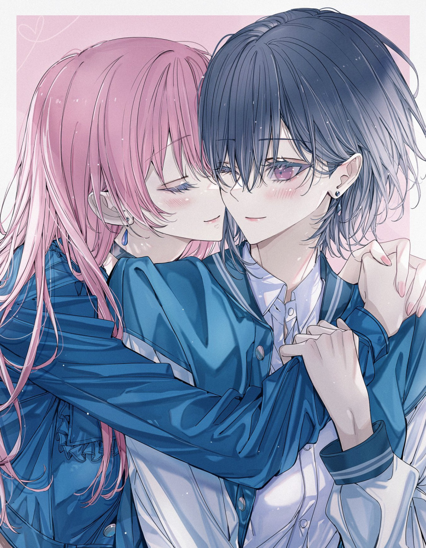 Safebooru - 2girls bang dream! bang dream! it's mygo!!!!! blackfangs blue jacket blush brown ...