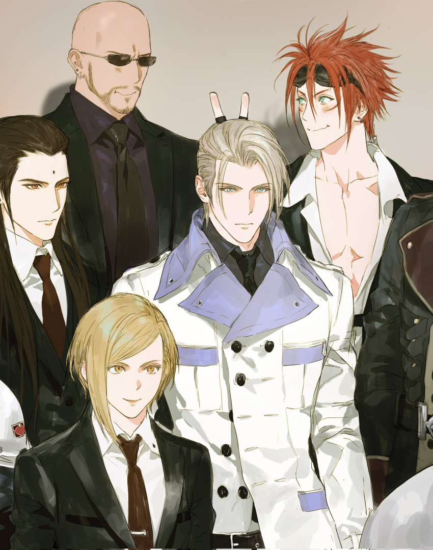 Safebooru - bald beard black hair black suit blonde hair elena (ff7 ...