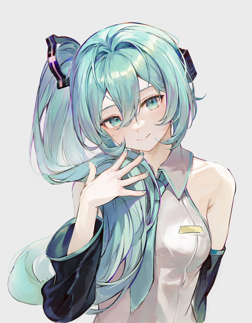 Safebooru - 1girl absurdres aqua eyes aqua hair aqua nails aqua necktie aqua trim arm at side ...
