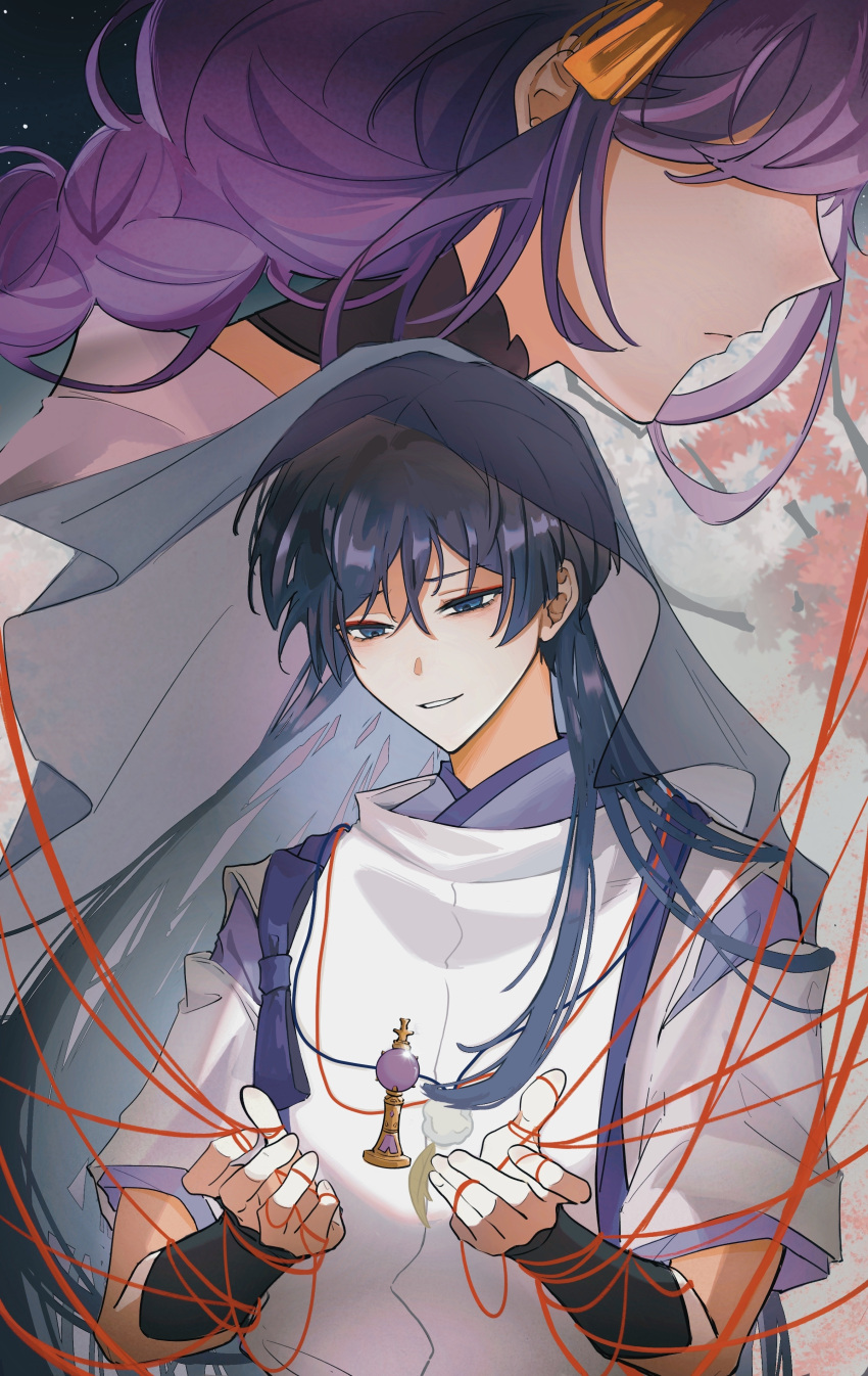 Safebooru - 1boy 1girl absurdres blue eyes blue hair blunt bangs braid ...