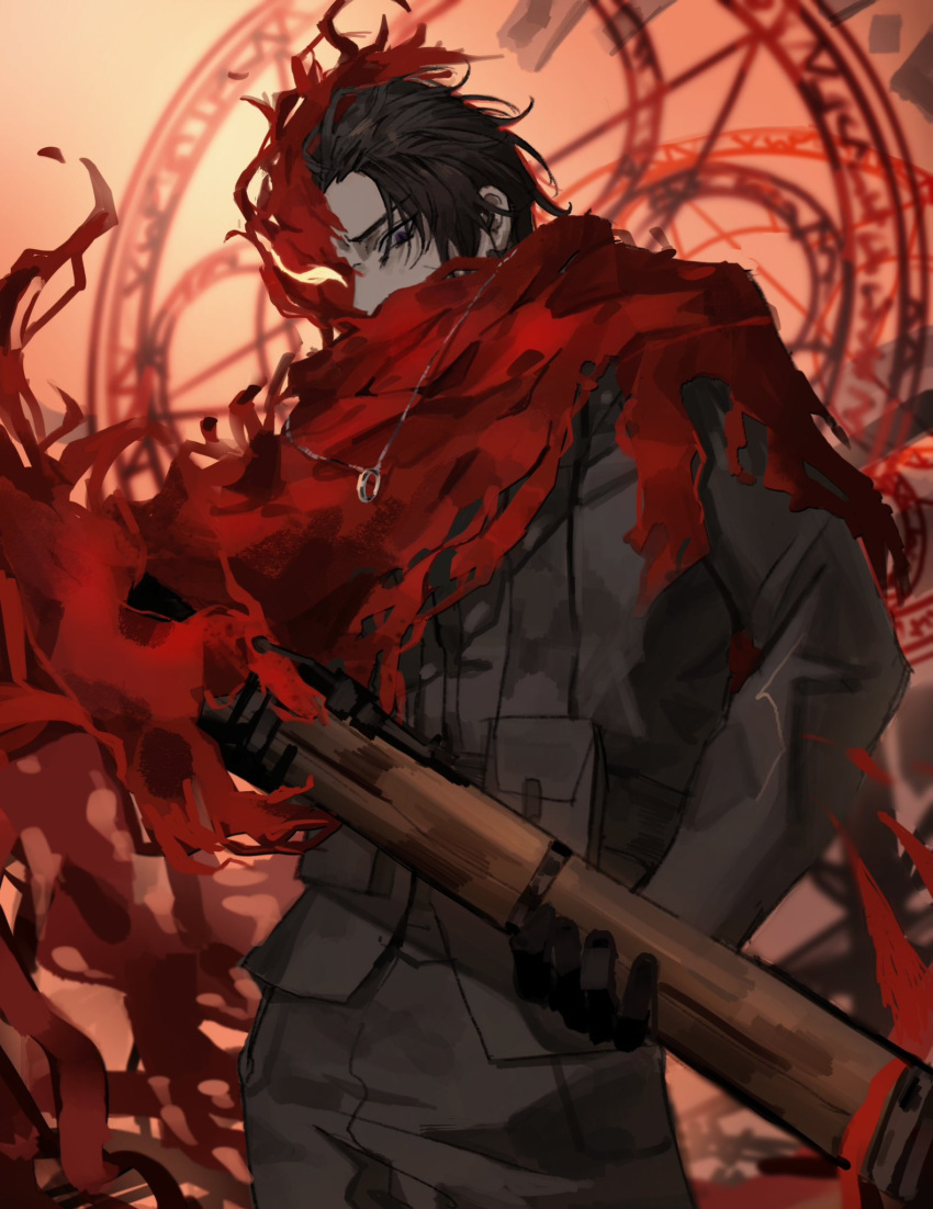 Safebooru - brown coat brown hair chanil (muexlku) coat dark skin fell ...