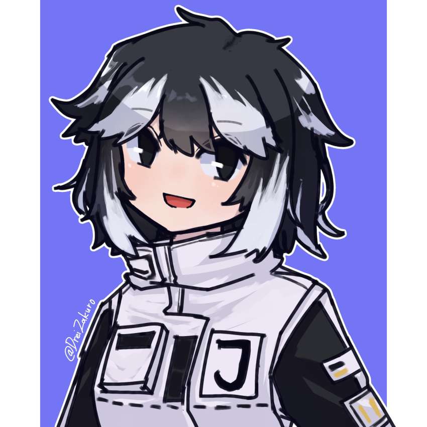 Safebooru - 1girl animal ears black eyes black hair blue background dog ...