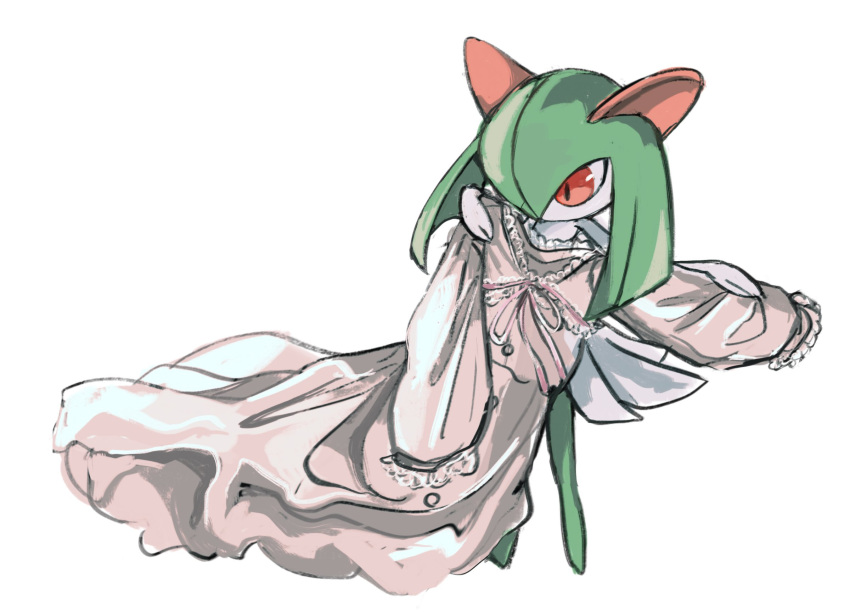 Safebooru - anzu (01010611) colored skin green hair hair over one eye ...