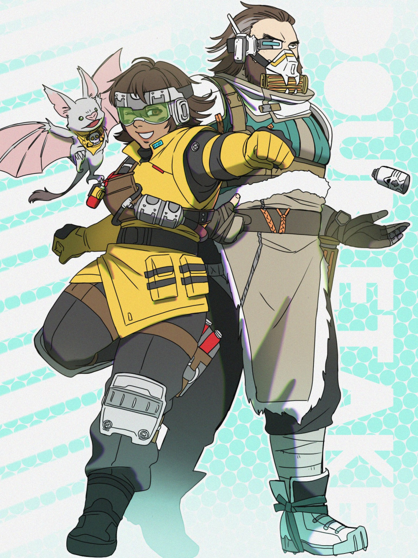 Safebooru - 1boy 1girl apex legends bat (animal) beard belt black belt ...