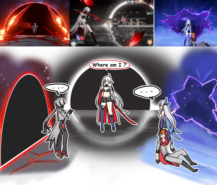 Safebooru - ... 1boy 3girls acheron (honkai: star rail) arlecchino ...