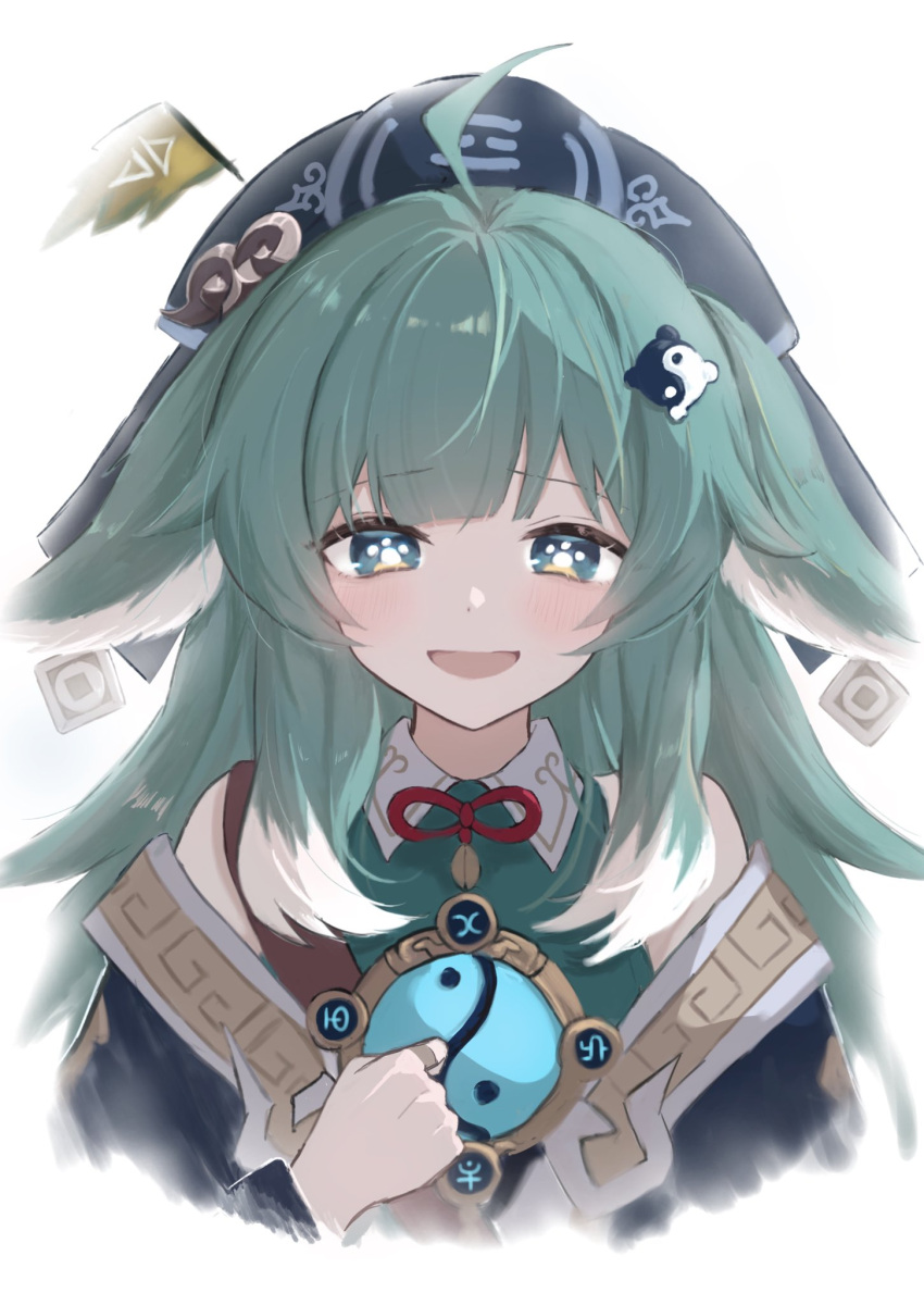 Safebooru - 1girl ahoge animal ears clenched hand earrings enunu 7e ...