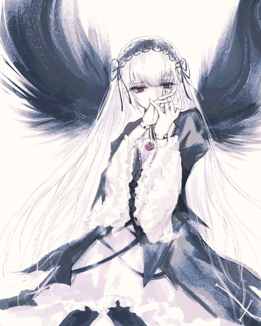 Safebooru 1girl Black Dress Black Wings Brown Eyes Commentary Request 1167
