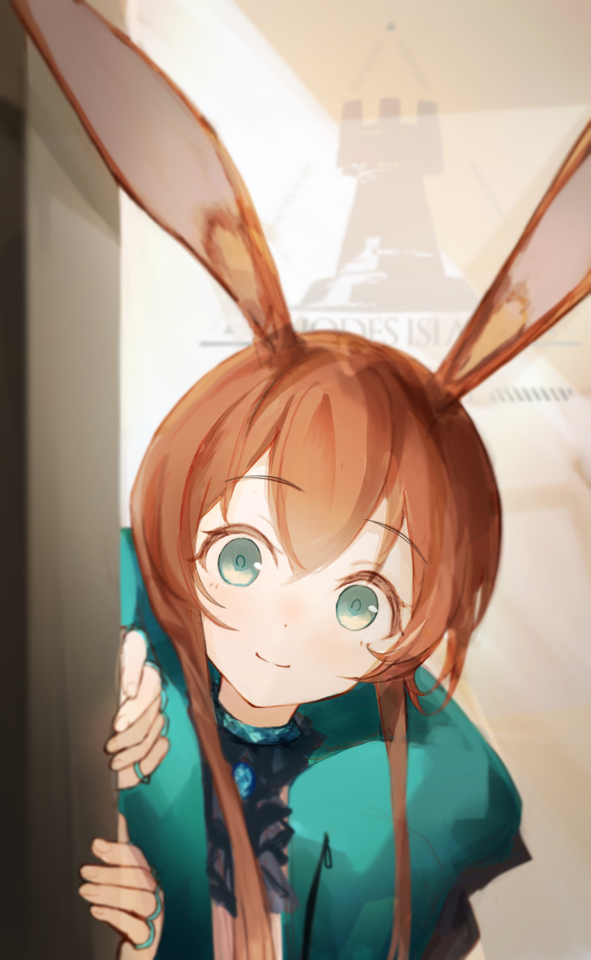 Safebooru - 1girl absurdres amiya (arknights) animal ears aqua eyes arknights ascot black ascot ...