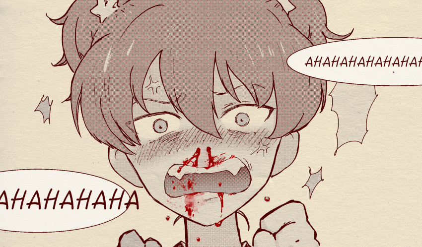 Safebooru - 1girl alisa (girls und panzer) anger vein angry bleeding blood blood on face blush ...