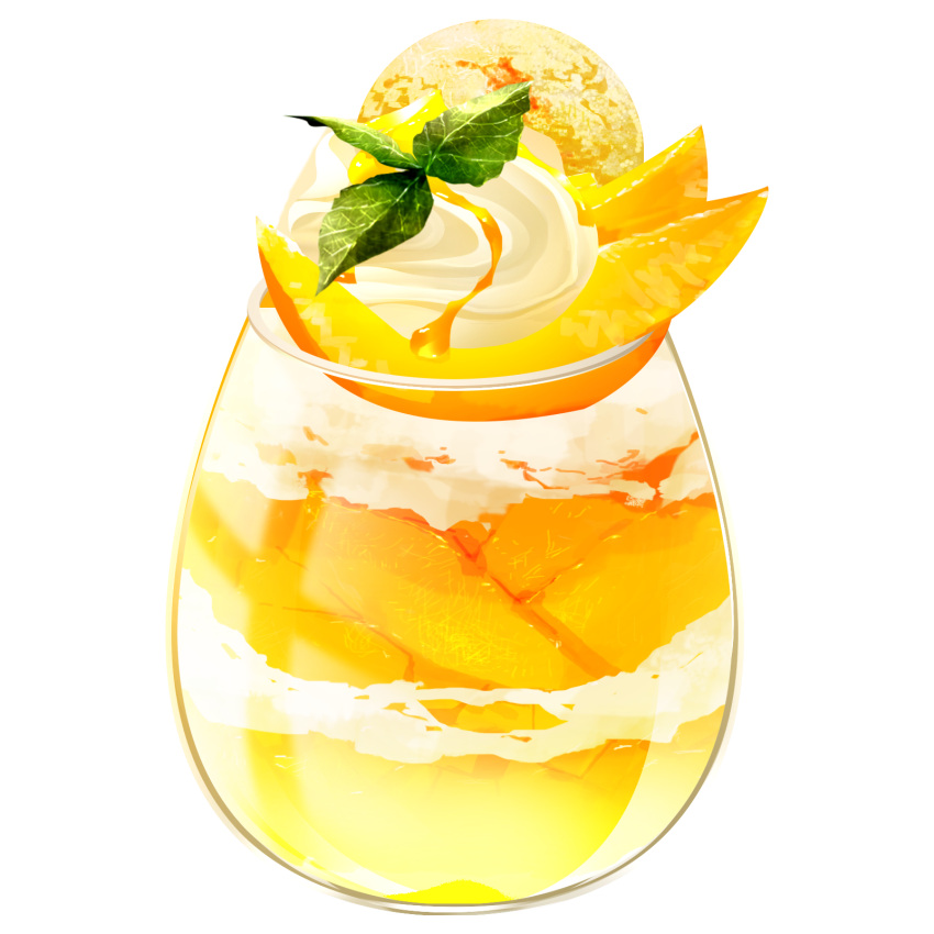 Safebooru Cup Drinking Glass Food Food Focus Highres Ice Cream Mango 1292