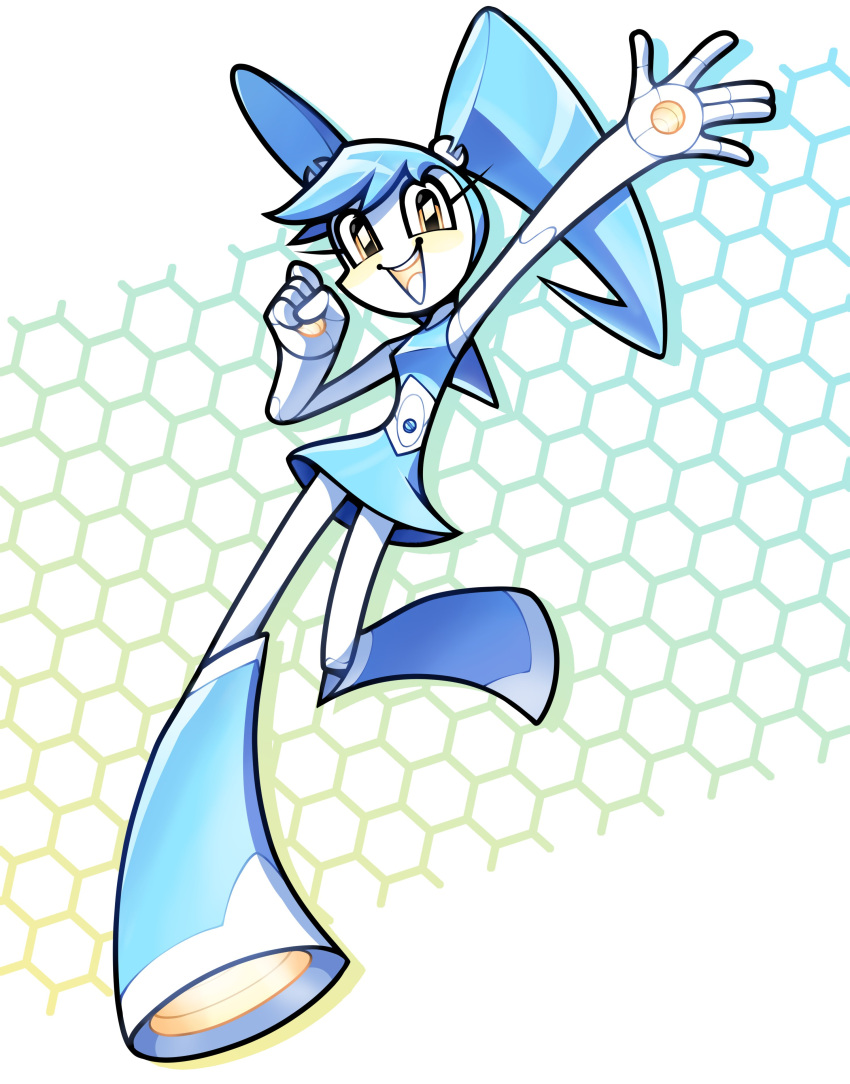 Safebooru - 1girl absurdres android blue hair blue skirt blue tank top ...