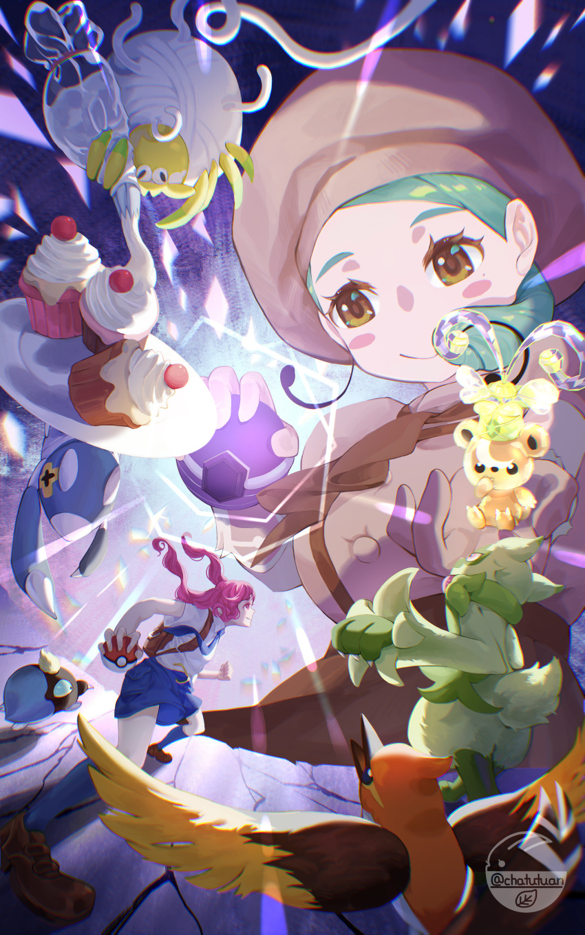 Safebooru - 2girls absurdres alternate eye color alternate hair color alternate hairstyle apron ...