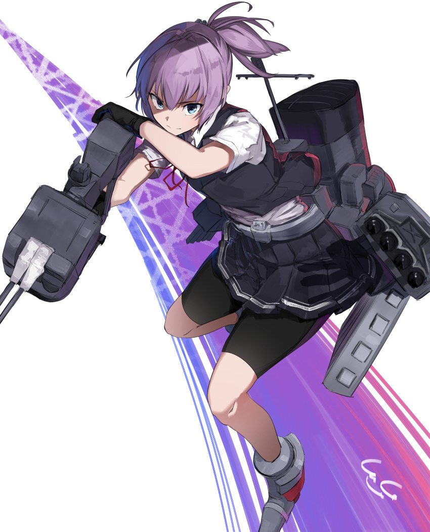 Safebooru - 1girl absurdres adapted turret bike shorts black gloves black shorts black skirt ...