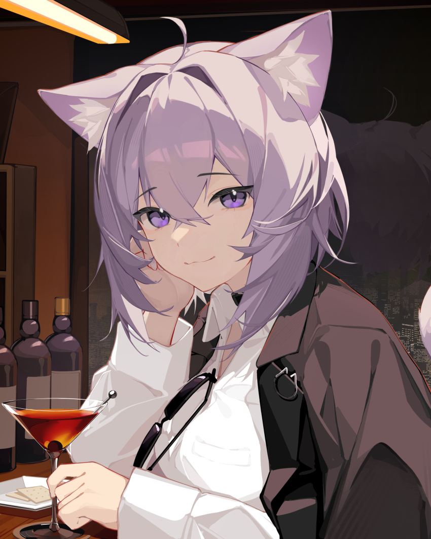 Safebooru - 1girl absurdres ahoge alternate costume animal ear fluff animal ears bar (place ...