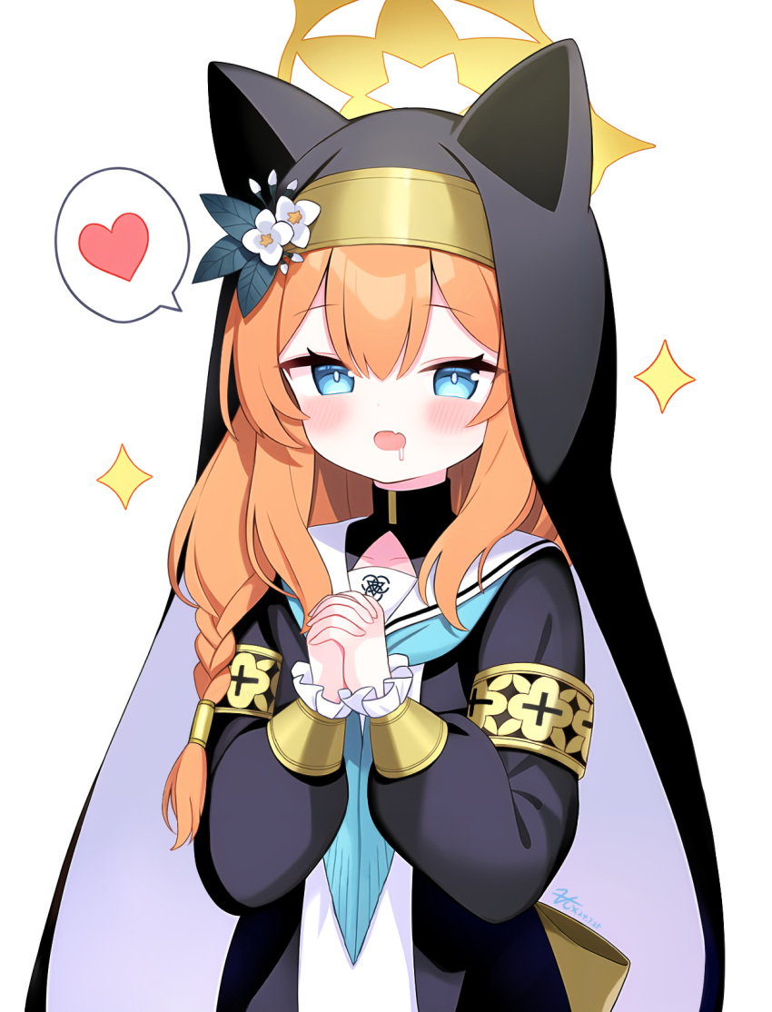 Safebooru - 1girl animal ear headwear animal ears aqua neckerchief armlet black coat blue ...