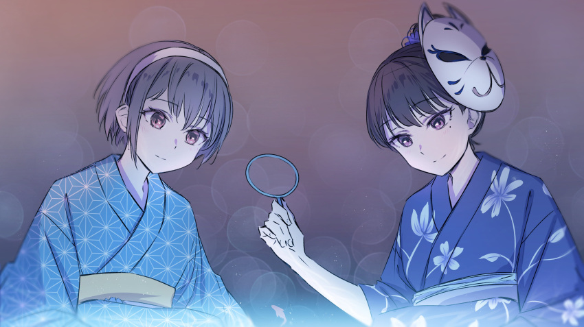 Safebooru - 2girls absurdres asa no ha (pattern) bang dream! bang dream! it's mygo!!!!! blue ...