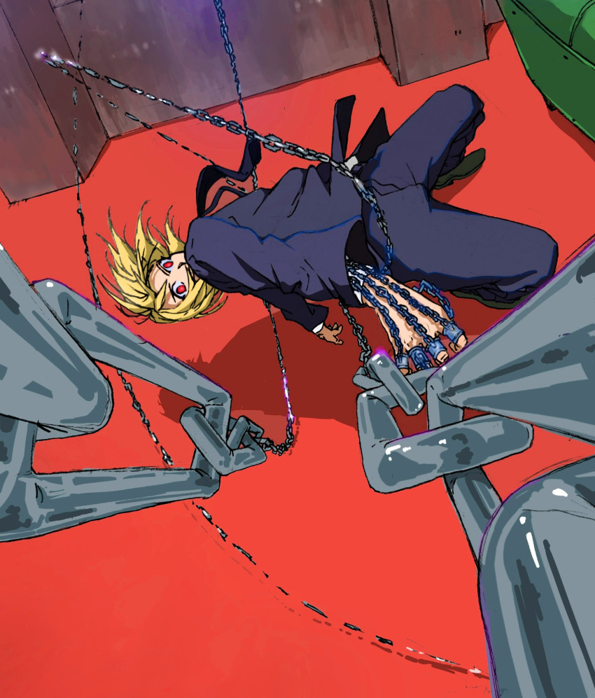 Safebooru - 1boy black suit blonde hair chain commentary request from above highres hunter x ...