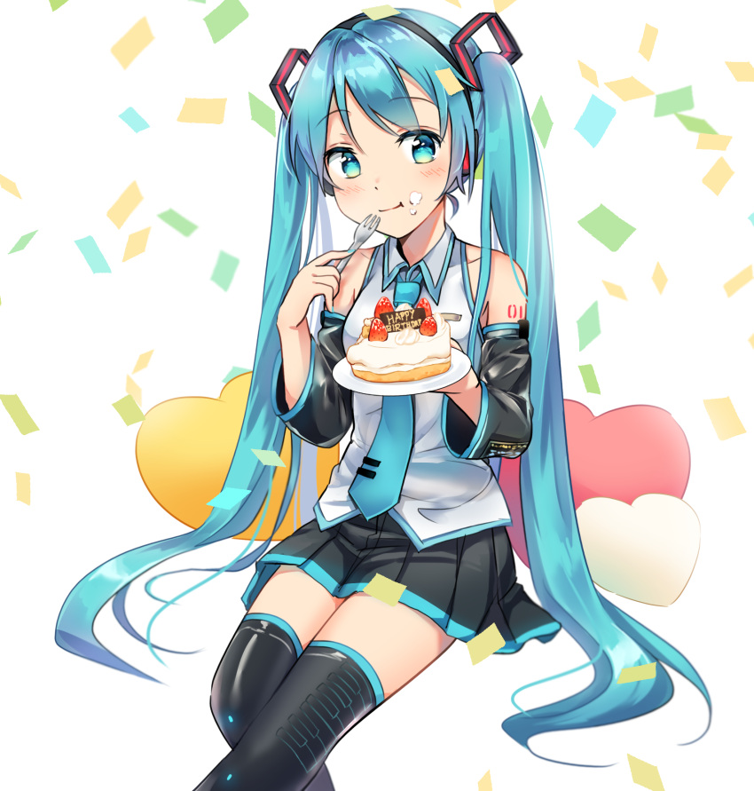 Safebooru - 1girl blue eyes blue hair blush cake cake slice collared ...