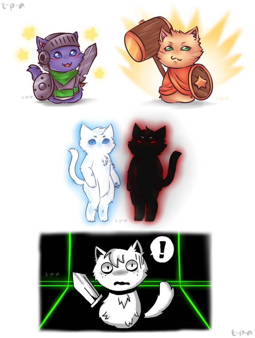 Safebooru - ! :3 armor aura black fur blue eyes blue fur blush buckler ...