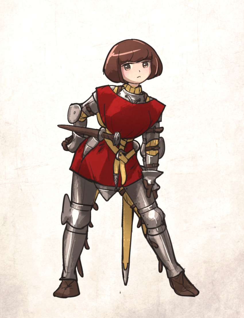Safebooru - 1girl armor belt breastplate brown eyes brown footwear ...