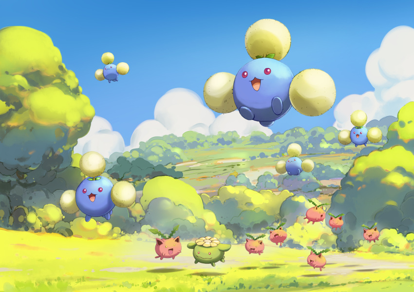 Safebooru - :d absurdres bush clouds commentary request day ...