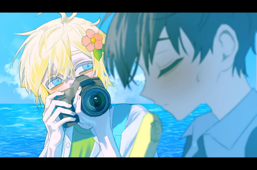 Safebooru - 2boys absurdres alternate costume antenna hair basil (faraway) (omori) basil (omori ...