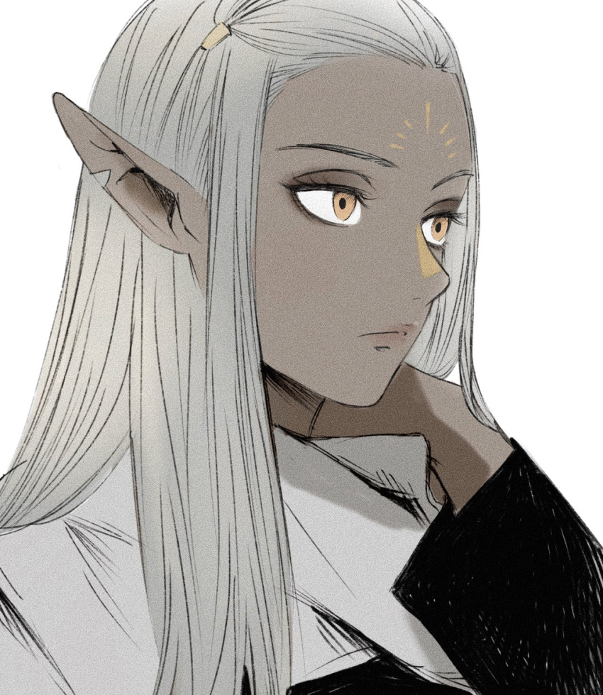 Safebooru - 1girl cithis contemporary dark-skinned female dark elf dark ...